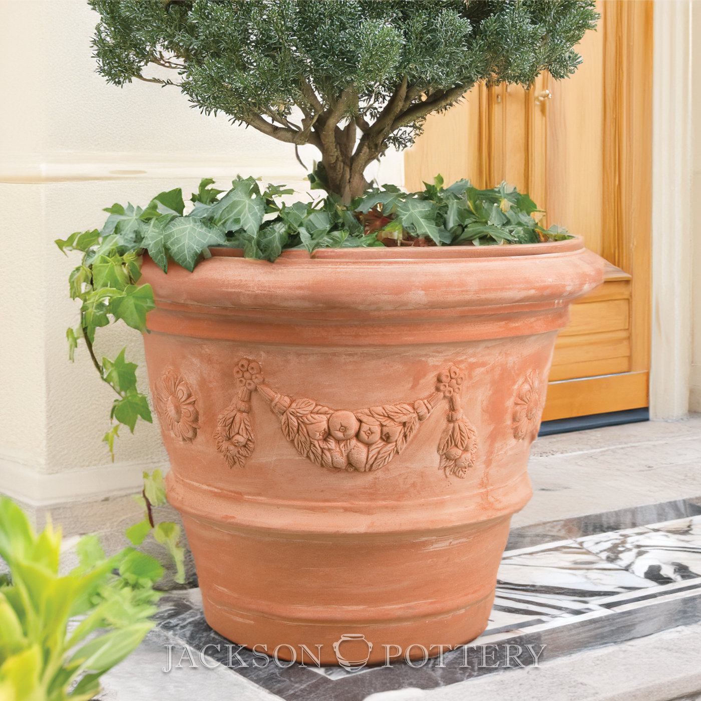 Jackson Pottery | HI-27-I Garland Tuscan Roll Rim, 37.5 in.