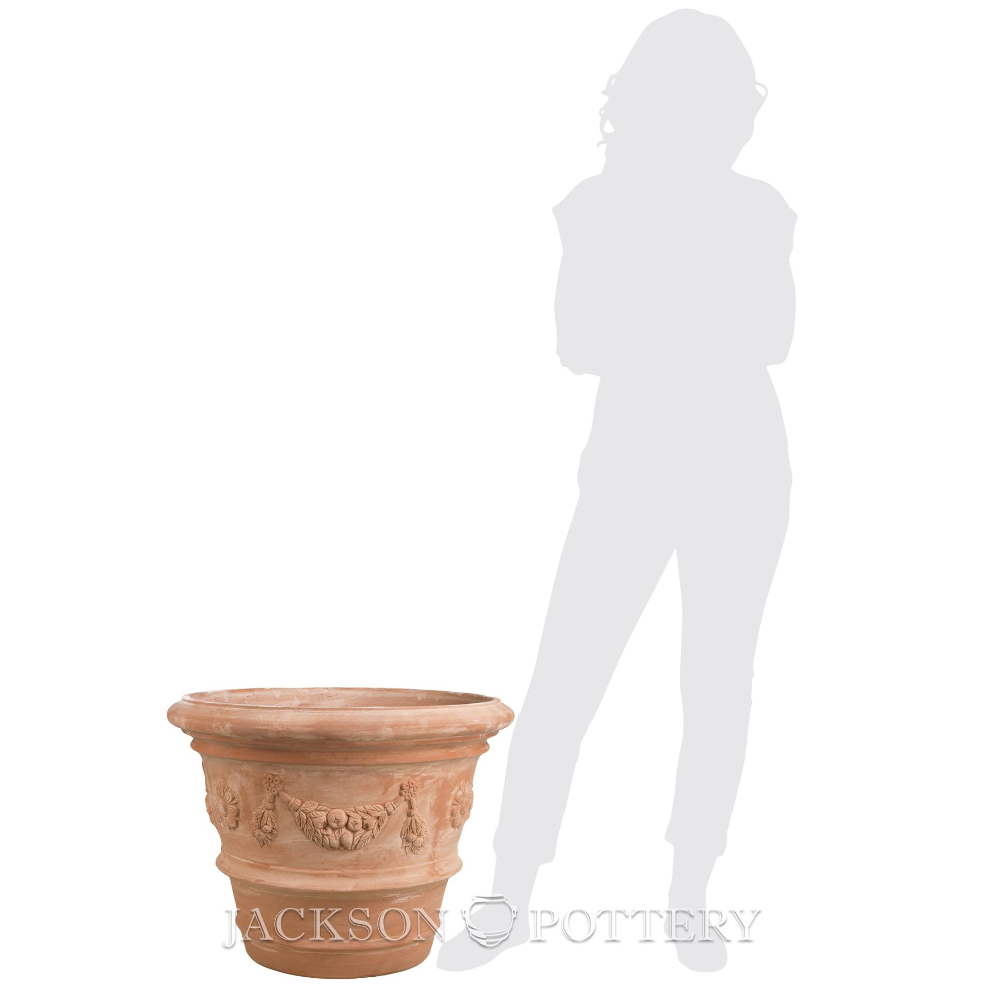 Jackson Pottery | HI-27-F Garland Tuscan Roll Rim, 23.5 in.