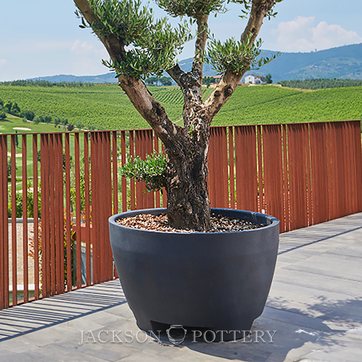 Jackson Pottery | LGP-080-580 Megalos Planter - Anthracite